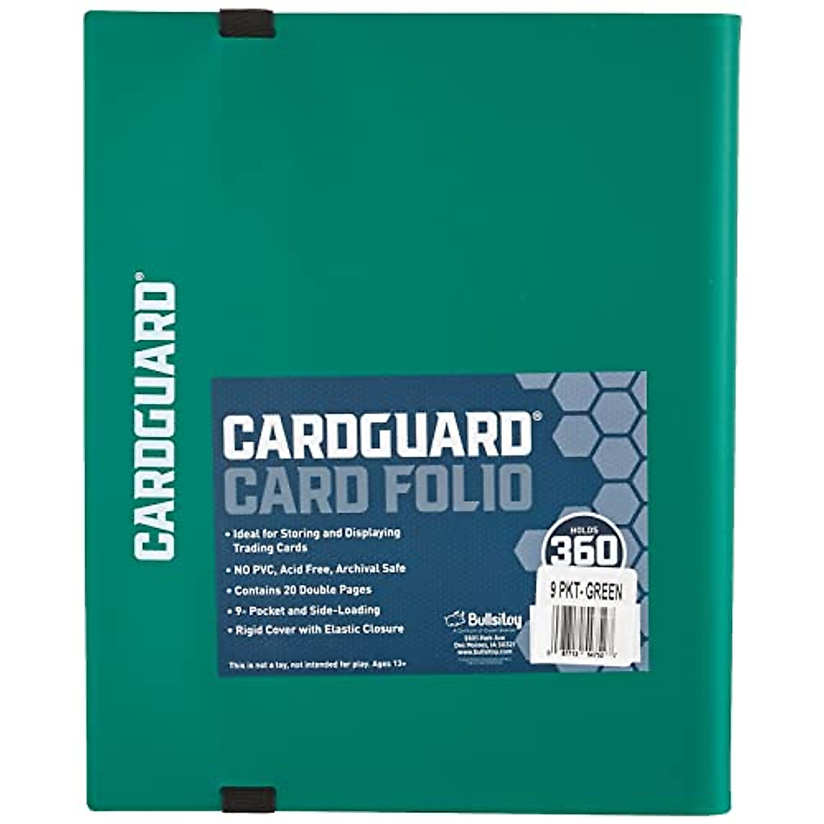 CardGuard Trading Card Pro-Folio, 9-Pocket Side-Loading Pages, Holds 360 Cards, Dark Green