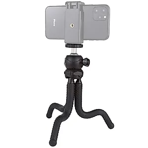 PULUZ Flexible Camera Tripod, Mini Octopus Flexible Tripod Holder with Ball Head for oPro/Action Cam/DSLR Canon Nikon Sony, Smartphone Size: 9.84X1.77inch