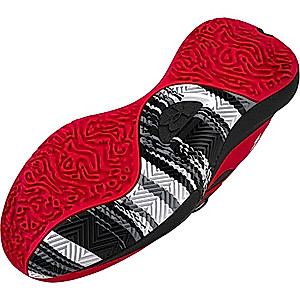 Under Armour Unisex Lockdown 6 Basketball Shoe, (600) Red/Black/White, 9.5 US Men