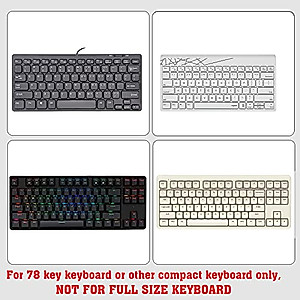 KOTEMON Mini Computer Keyboard Stand-11.8'' x 5.1''-Small Computer Keyboard Tray Acrylic Keyboard Holder for 78 Keys Universal Compact Keyboard, with Black Silicone Strip, Clear