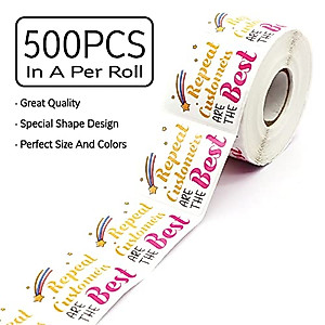 Repeat Customers are The Best Stickers,Thank You Stickers,Handmade Stickers,Small Shop Stickers,Envelopes Stickers for Small Business, Online Retailers,Handmade Goods,500 Labels Per Roll