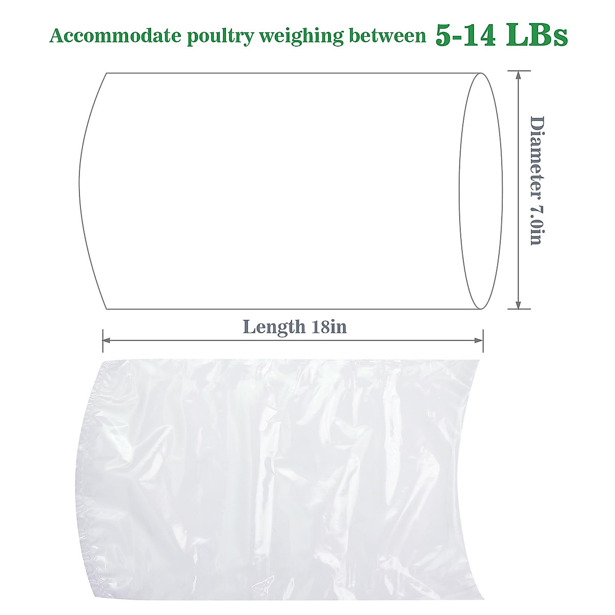 YISIMODI 18x13 In Poultry Shrink Bags - Perfect for Fresh, Safe, and Convenient Food Packaging - 30 Packs