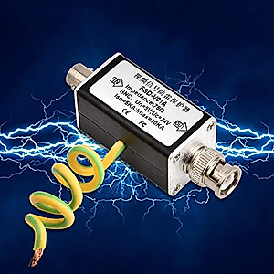 BNC Surge Protector, Video Signal Lightning Protector for CCTV Video Analog Camera Thunder Lightning Arrester Protection Device 24V