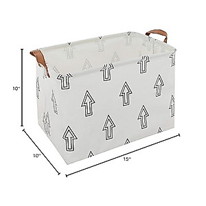 ASKETAM Kid Cute Rectangle Storage Basket Baby Collapsible Toy Storage Bin Nursery Child Playroom Bedroom Decor Clothes Storage Bin Gift Basket(Arrow)