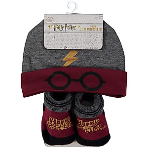 Harry Potter Baby Boys Cap and Bootie Set - Baby Gift Set with Hat and Socks for 0-12 Months (0-12Months)