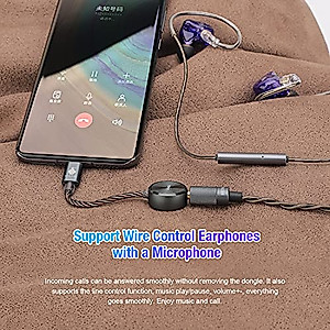 HIDIZS S3 PRO Ultra-Portable Hi-Res DAC Dongle, 8X MQA Support, PCM up to 32Bit/384kHz, DSD128 Decoding Amplifier Type-C Audio Cable Converter for Android/Windows/Mac OS/iOS/iPad OS System (Black)