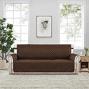 RHF Reversible Sofa Cover, Couch Covers for Dogs, Couch Covers for 3 Cushion Couch, Couch Covers for Sofa, Couch Cover, Sofa Covers for Living Room,Sofa Slipcover,Couch Protector(Sofa:Chocolate/Beige) Large