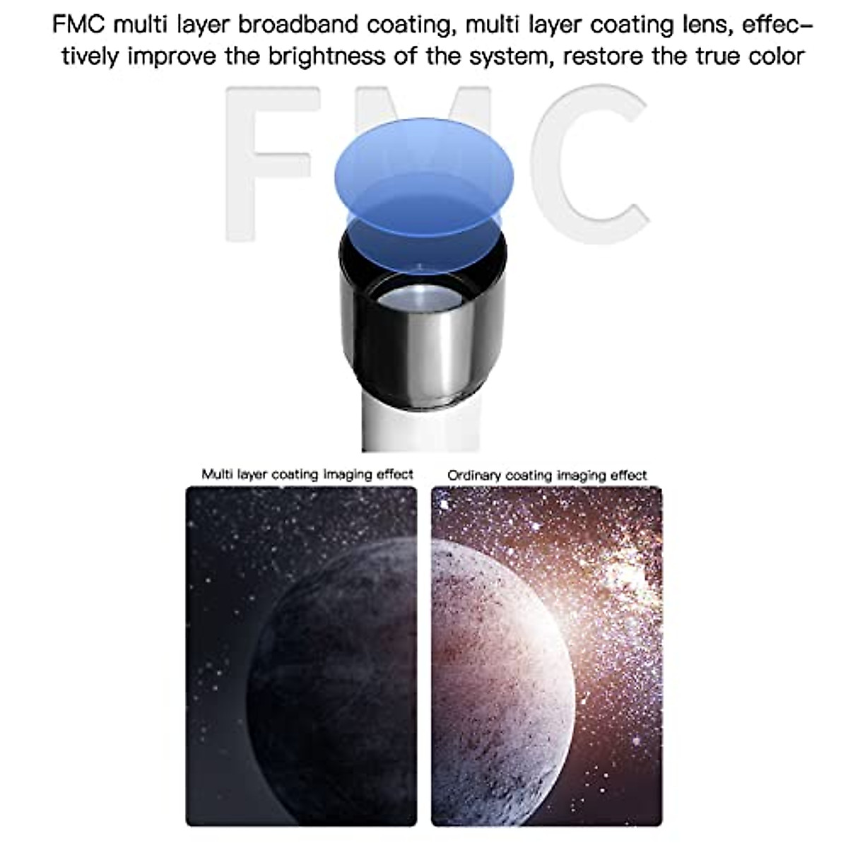 Kids Astronomical Telescope, 16x 40x 48x 120x Astronomical Telescope with Tripod ,Telescope All Optical Glass Lens FMC Multi Layer Broadband Coating 70MM Objective Lens, Telescope Astronomy Teles