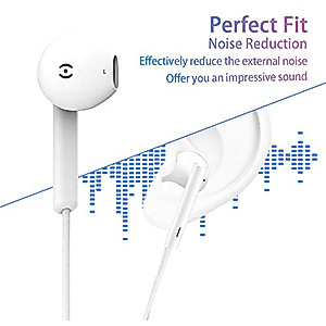 2 Pack Apple Earbuds [Apple MFi Certified] Wired Earbuds Headphones with 3.5mm Plug,Earphones with Microphone and Volume Control Compatible with iPhone, iPad, Android, PC,MP3 Most 3.5mm Audio Devices