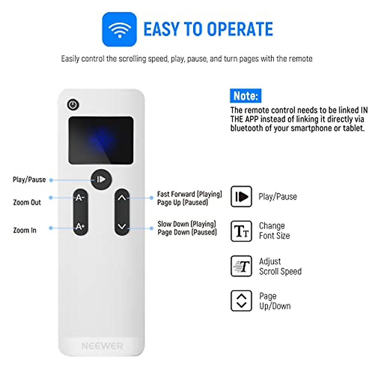 NEEWER Teleprompter X14 with RT-110 Remote & APP Control (Bluetooth Connection via NEEWER Teleprompter App), Portable No Assembly Compatible with iPad Android Tablet, Smartphone, DSLR Camera