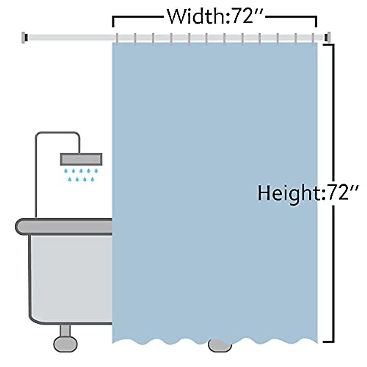 Muuyi Shower Curtain for Bathroom with 12 Hooks, 3D Printing Washable Waterproof Cloth Plant Leaf Fabric, 72 x 72 Inches (Willow), Green