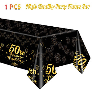Juhap 41Pcs 50th Birthday Decorations Back in 1973 50th Wedding Anniversary Decorations for Men Women 50 Years Theme Party Supplies Tableware Set Includes Plates Napkins and Tablecloth, Service for 20