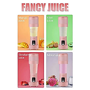 Portable Collapsible Blender with USB Rechargeable Personal Juicer Cup with 4000mAh Battery Mini Blender with Carry Handle Travel Blender for Camping/Office
