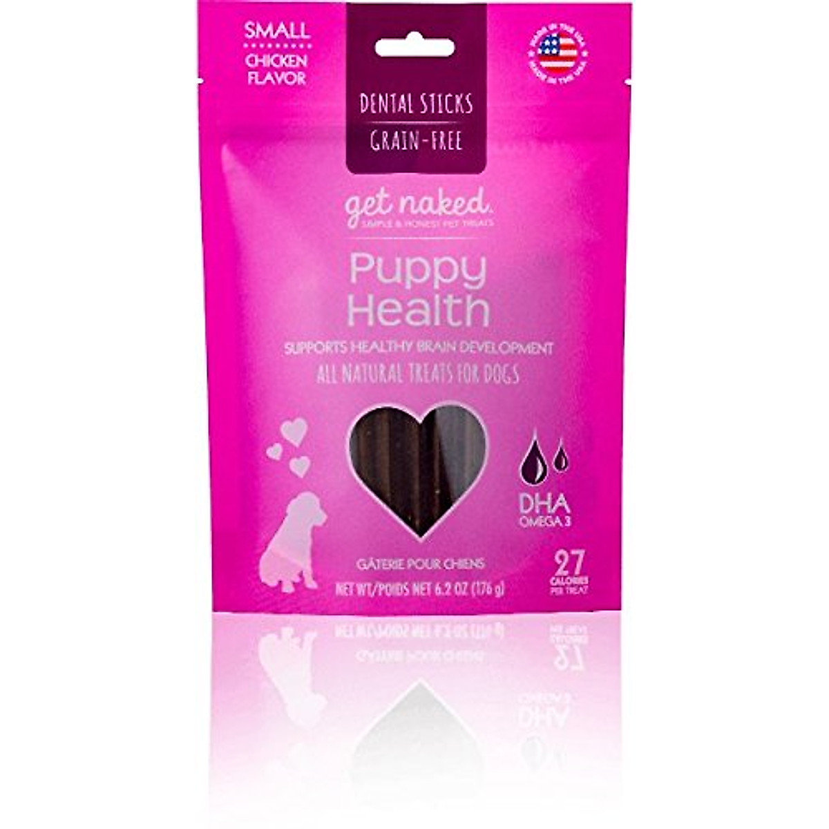 N Bone Get Naked Dental Chew Stick Puppy Health Size:Small/6.2-Ounce (Pack of 6)