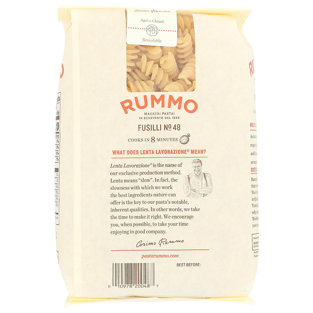 Rummo Italian Pasta Fusili No.48, Always Al Dente (16 Ounce Package)