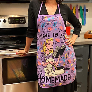If I Have To Stir It's Homemade Funny Cooking Graphic Kitchen Accessories Funny Graphic Kitchenwear Funny Food Novelty Cookware Purple Apron
