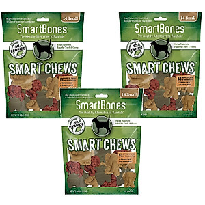 (3 Pack) Smartchews Safari Chews For Dogs, Small, 14 Pieces Each