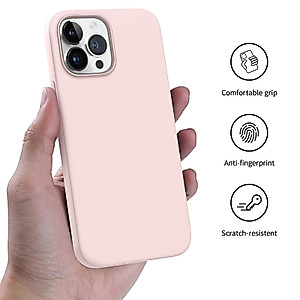 AOTESIER Shockproof Designed for iPhone 14 Pro Max Case, [Food Grade Silicone] [Military Drop Protection] with Anti-Scratch Lining Protective Phone Case for 14 ProMax, 6.7 inch, Chalk Pink