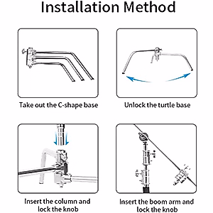 Lapgood Stainless Steel Heavy Duty C-Stand with Boom Arm,10.8ft/330cm Adjustable Photography Stand with 4.2ft/128cm Holding Arm,2 Grip Head,Sandbag,Storage Bag for Studio Monolight, Softbox, Reflector