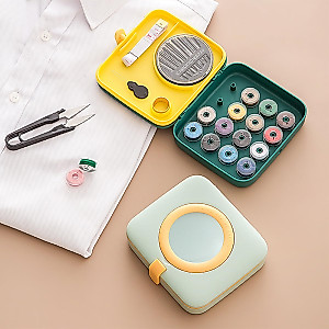Sewing Kit, 16 Threads Sewing Kit with Magnifier, Portable Travel Sewing Kit Family Sewing Thread Accessories Supplies, Needle and Thread Accessories DIY Sewing Supplies, Great Gift for Family Home