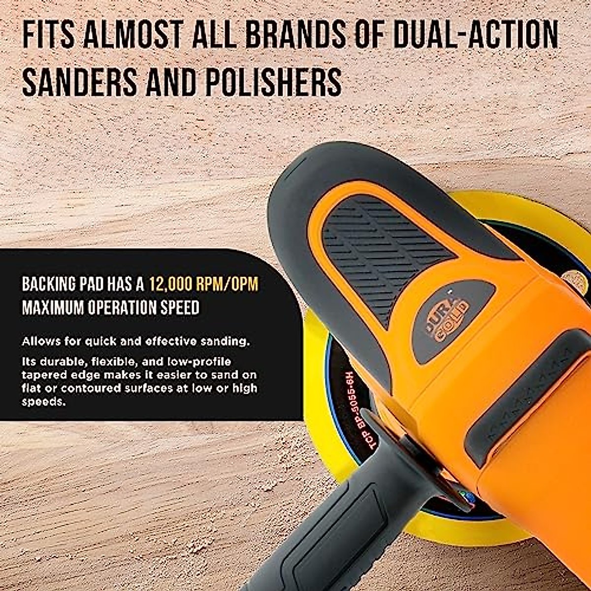 TCP Global 5" DA Sander & Polisher Backing Plate Pad, Hook & Loop, 6 Hole Pattern Dustless - Dual-Action Random Orbital Sanding Pad - Low Profile Edge, Medium Density - for Auto Woodworking Sandpaper