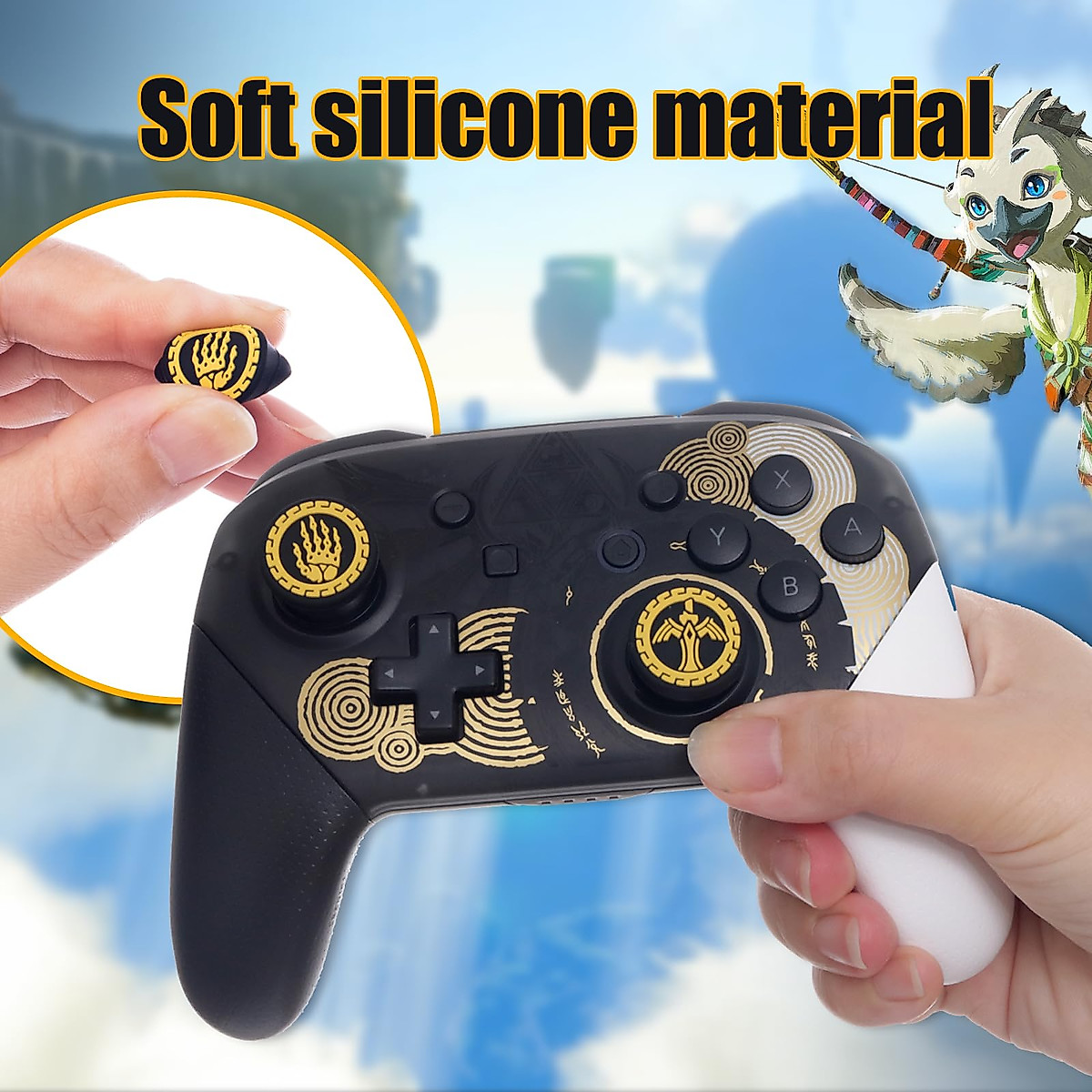 Switch Pro Controller Thumb Grips, Cool Thumb Grips Compatible with Switch Pro Controller, PS5 Controller, PS4 Controller, Xbox Controller, etc