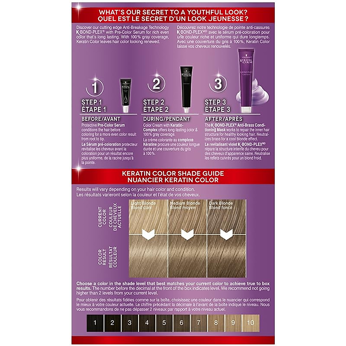 Schwarzkopf Keratin Color Permanent Hair Color Cream 7.1 Dark Ash Blonde, 1 Kit