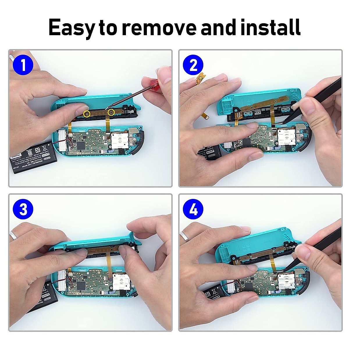 Mcbazel Replacement SL SR Left Right Sync Button Ribbon Flex Cable Set for NS Switch NS Joy-Con Controller Repair Spare Parts