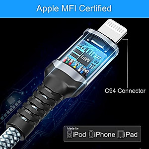 BASESAILOR Lightning to 3.5mm Aux Cord 4FT,Apple MFI Certified 1/8 Inch Headphone Jack Adapter,Auxiliary Audio Cable for iPhone 11 12 13 14 Mini Pro Max,7 8 Plus SE 3 2022,XR XS,X,Car Stereo,Speaker