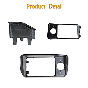 WFLNHB Black Headlight Bezels Passenger Driver 1016880+Pass 1016879 Replacement for Club Car Golf Cart DS 1993+
