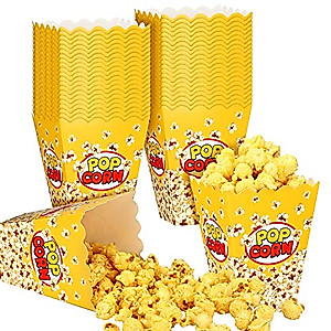 100 Pack Popcorn Boxes for Movie Night Mini Paper Popcorn Buckets Cardboard Popcorn Bags Snack Popcorn Container Popcorn Holders for Party Decorations Movie Theater Carnival (5 x 3.75 x 2.25) Inch)