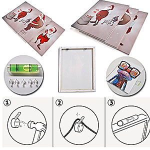 HVEST African Woman Canvas Wall Art-Black Woman with Afro Hair Artwork Hippie Painting for Living Room Bedroom Bathroom Office Wall Decor,Stretched and Framed Ready to Hang,12x16 inches