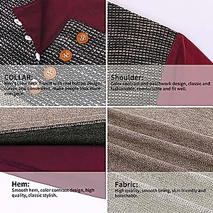 LOGEEYAR Mens Premium Fitted Short-Sleeve Contrast Color Stitching T-Shirt(Red XL)