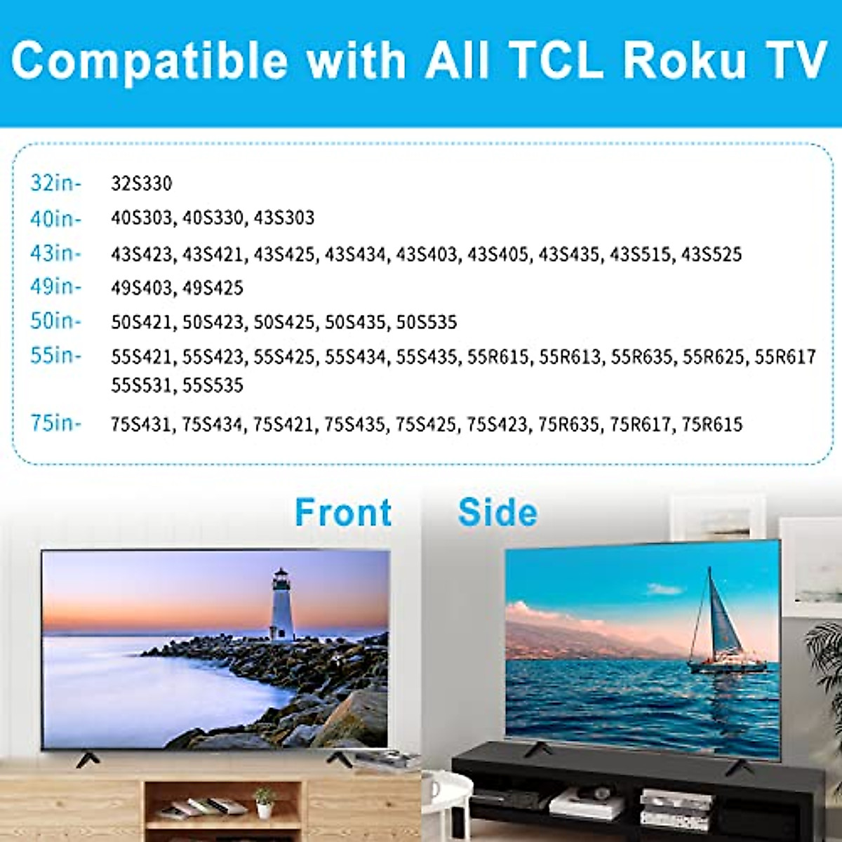 TV Stand Base TV Legs Compatible with TCL 32 40 43 49 50 55 75 Inch 4K UHD HDR Roku Smart TV, TV Stand Legs for TCL TV Model 32S330, 40S303, 43S423, 49S403, 50S425, 55S421, 65S425, 75S435