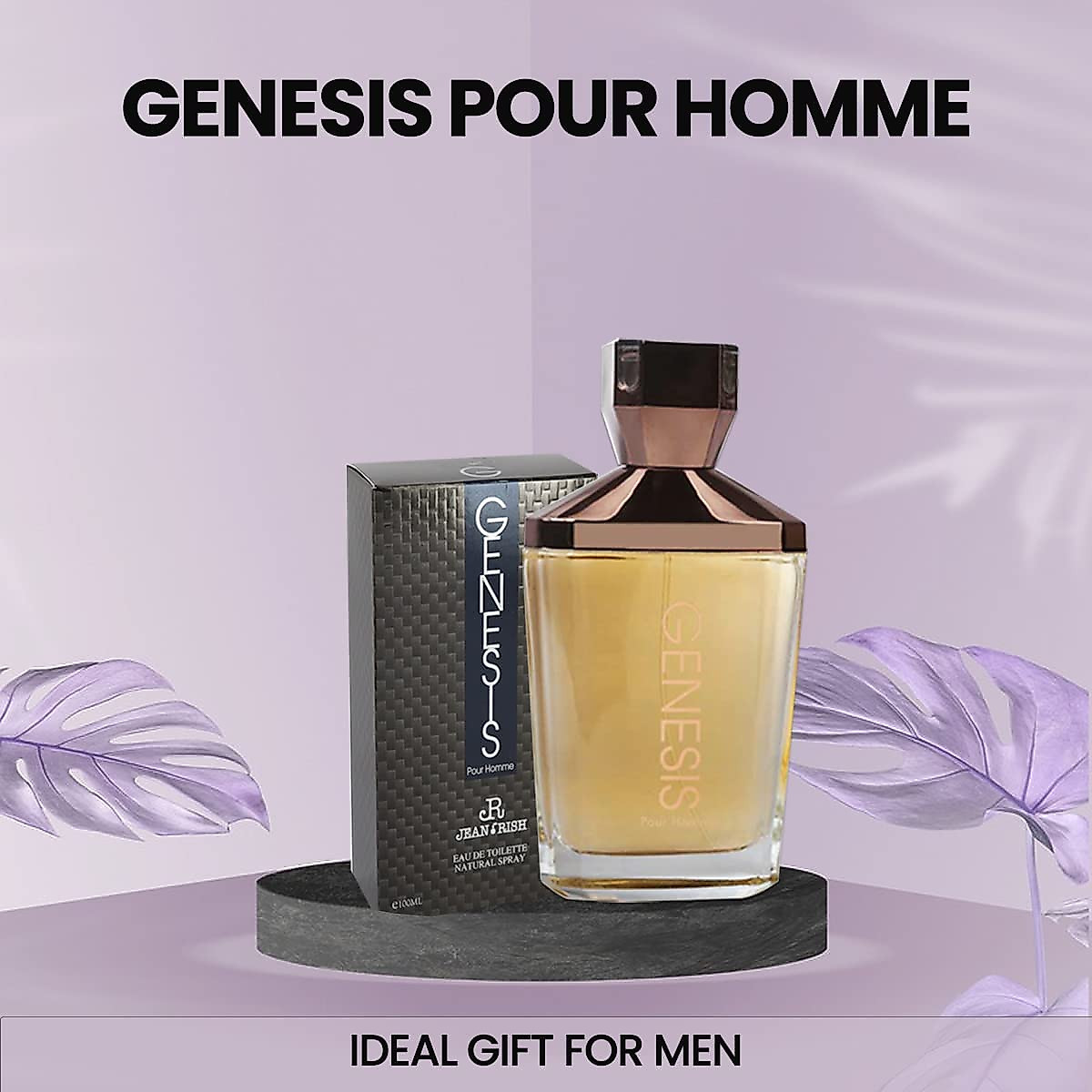 Jean Rish Genesis Pour Homme Eau De Toilette Perfume for Men (3.4 Fl Oz / 100ml) with Lemon, Woody & Lavender Notes - Long Lasting and Luxury Fragrance