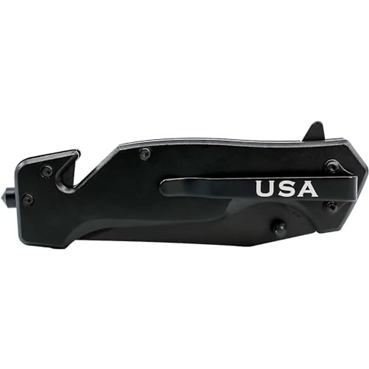 Black Tactical Folding Knife-3.5 Inch Stainless Steel Blade with American Flag | USA Rescue & Hunting Knife - Disabled USMC Vet Owned SMALL Business