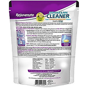 Rejuvenate Disposer and Pipe Cleaner, Lemon Scent, 6 Pods, 7.1 oz (201g)