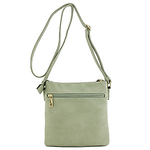 Functional Multi Zip Pocket Crossbody Bag (Grey)