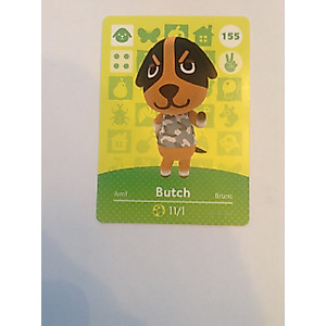 Nintendo Animal Crossing Happy Home Designer Amiibo Card Butch 155/200 USA Version