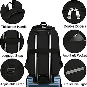 AQZPTV Insulated Cooler Lunch Backpack Leakproof Lightweight Soft Anti-theft USB Port Headphone Plug School Travel Work Bag for Men Women (Black)