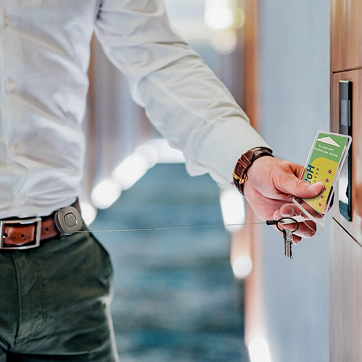 MNGARISTA 2 Pack Heavy Duty Retractable Keychain, Metal Carabiner Badge Reel with Work ID Badge Clip, 31.5” Steel Retracted Cord, 8.0 oz Strain-Resisting, Military Green