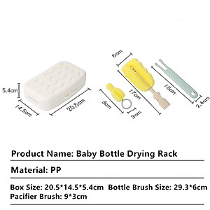 naosummy Baby Travel Baby Bottle Drying Rack with Bottle Brush for Home Travel Camping