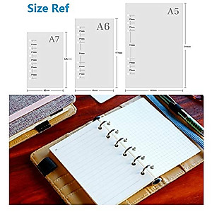 A7 Planner Refill, A7 Agenda Refill Diary Note Daily Plan Paper for Filofax,6 Hole/100gsm Paper Removable Planner Inserts 6 Rings, 4.84 x 3.23'', Harphia