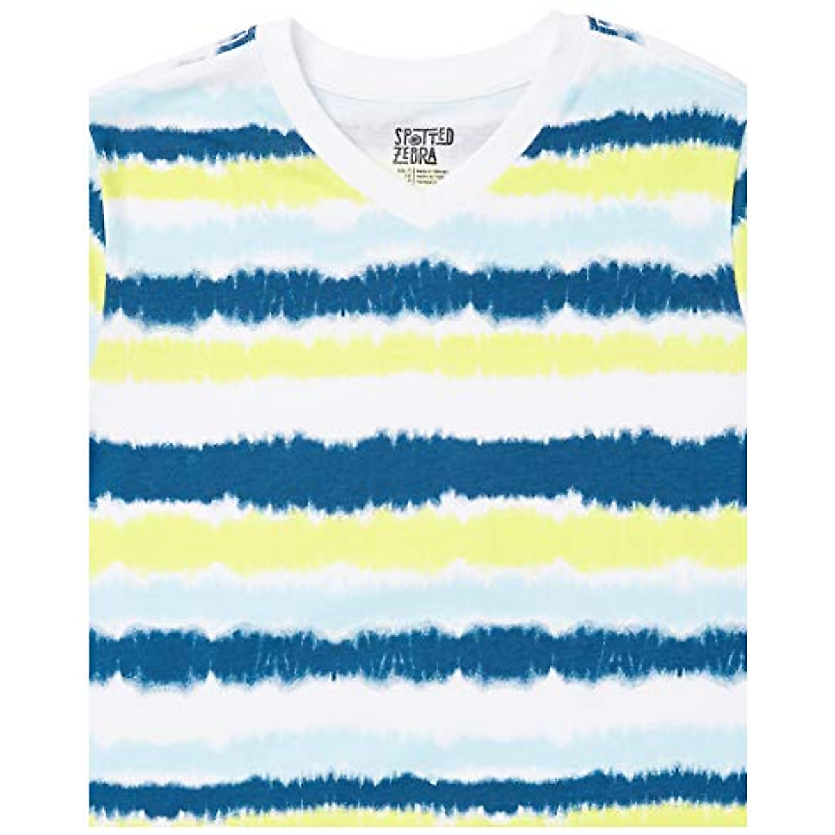 Amazon Essentials Boys' Short-Sleeve V-Neck T-Shirt Tops (Previously Spotted Zebra), Pack of 5, Green/Charcoal/Blue, BMX Print, Medium