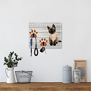 Generic Custom Dog Leash Holder,Personalized Dog Leash Hook with Name and Photo, Wooden Dog Key Organizer for Wall Dog Lovers Gift (White)