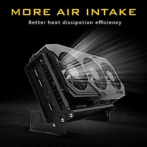 EZDIY-FAB Vertical Graphics Card Holder Bracket Support with Multi-Angle,GPU Mount,Video Card VGA Support Kit with PCIE3.0 Riser Cable- Black
