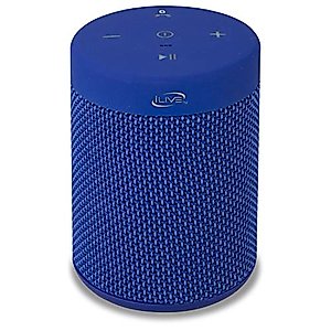 iLive Waterproof Fabric Wireless Speaker, 2.56 x 2.56 x 3.4 Inches, Built-in Rechargeable Battery, Blue (ISBW108BU)