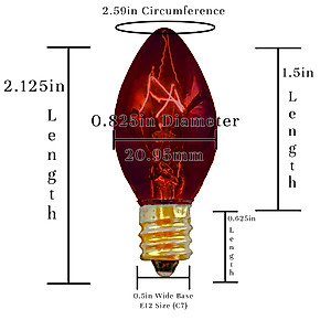 Christmas Light Bulbs Transparent Clear Twinkle Flashing Blinking Box of 25 C7 E12 Roof Holiday Tree Home Decorating Incandescent Outdoor Lighting (Red)