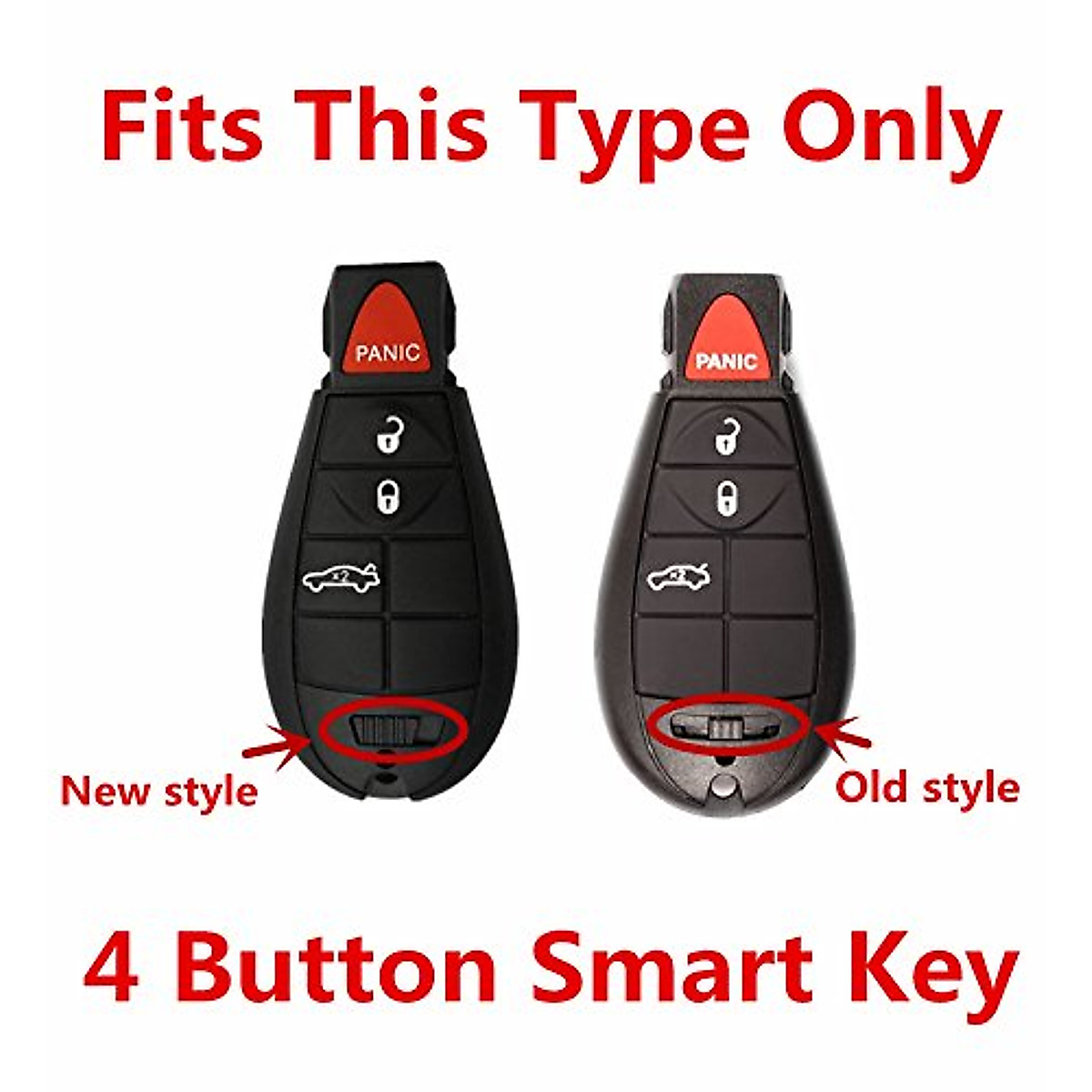 Rpkey Silicone Keyless Entry Remote Control Key Fob Cover Case protector Replacement Fit For Dodge Challenger Charger Journey Magnum M3N5WY783X IYZ-C01C(gules)