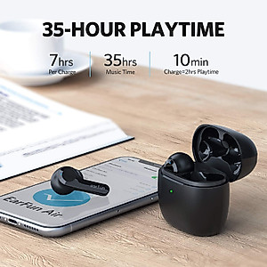 EarFun True Wireless Earbuds, Air Bluetooth Earbuds with IPX7 Waterproof with 4 Mic Wireless Charger, Qi-Certified 15W Max Fast Wireless Charging Pad Compatible with iPhone
